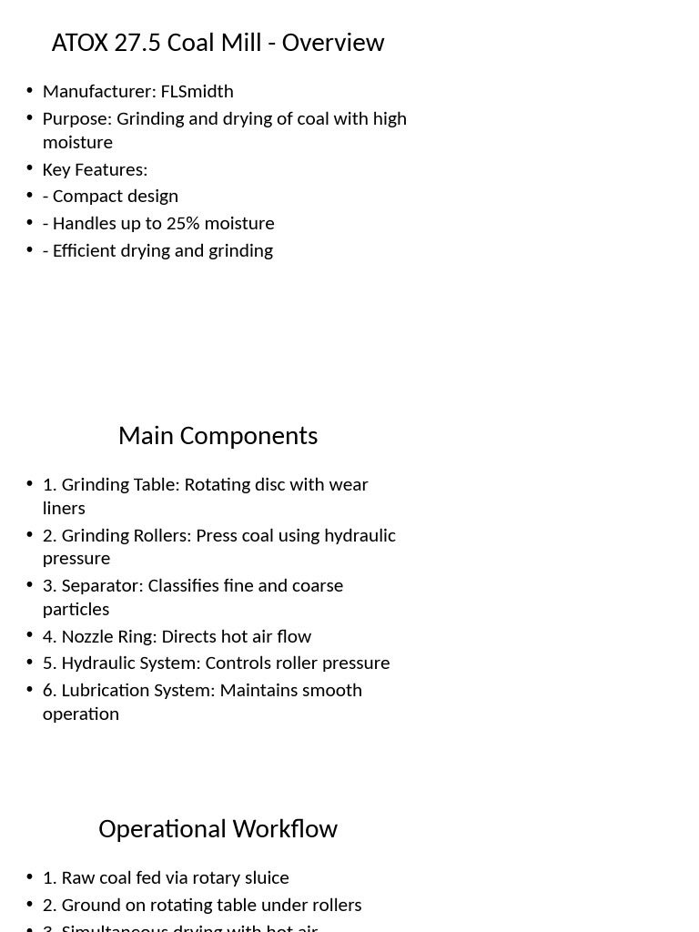 ATOX 27.5 Coal Mill Training | PDF