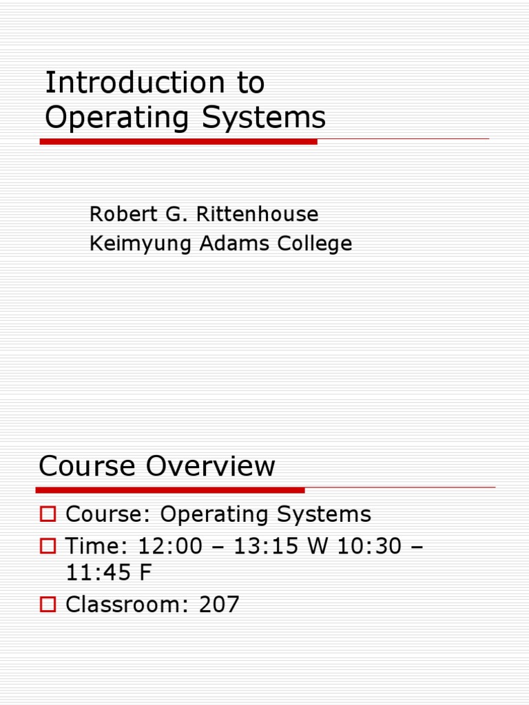 An Introduction to the Key Components and Objectives of Operating Systems | PDF | Operating ...