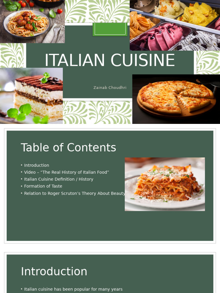 Overview of Italian Cuisine | PDF | Italian Cuisine | Pasta