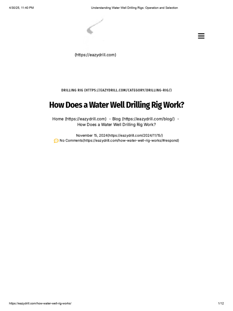 W-Understanding Water Well Drilling Rigs - Operation and Selection ...
