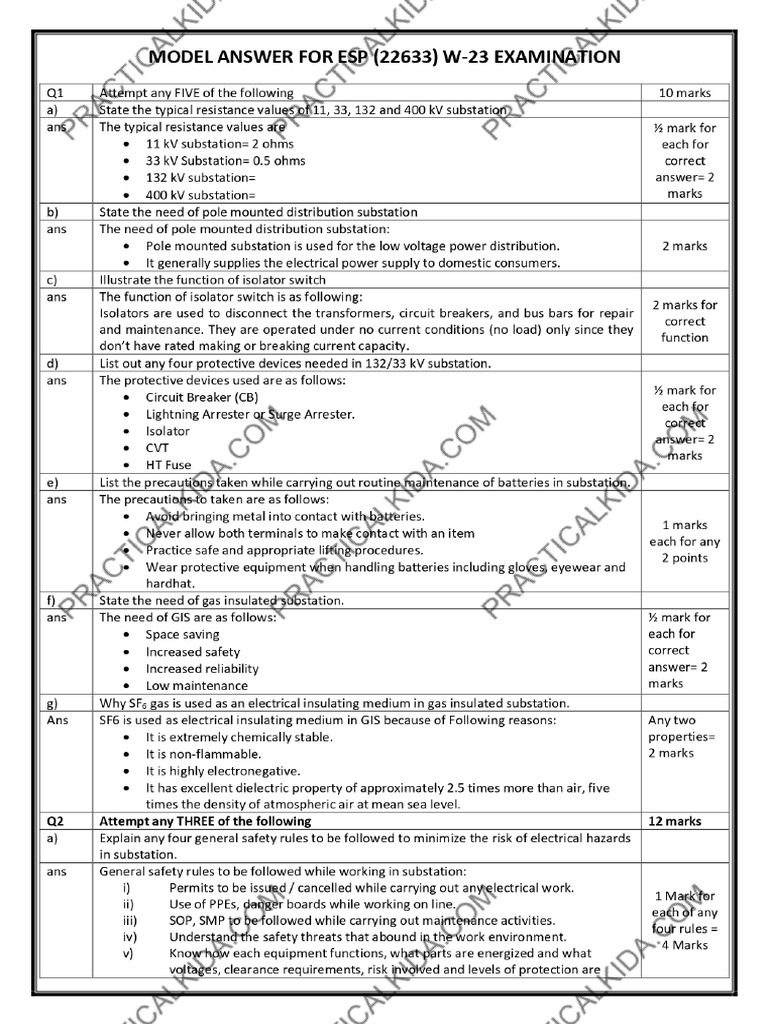 ESP Winter 2023 Model Answer Paper | PDF