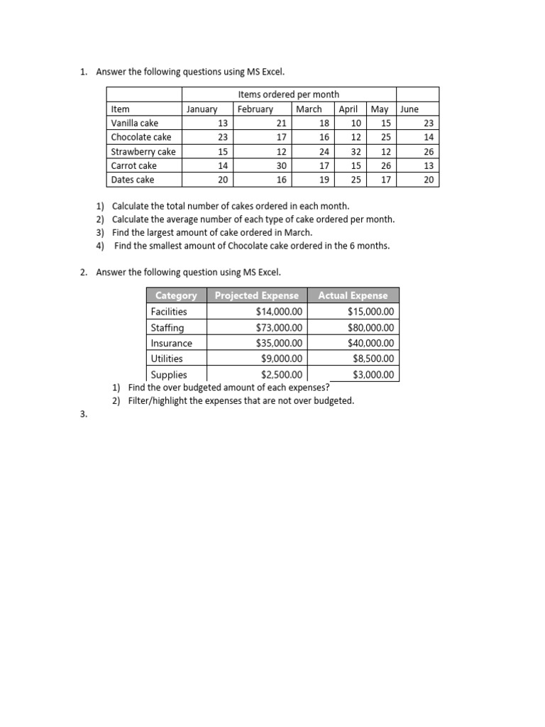 Excel Exercise | PDF