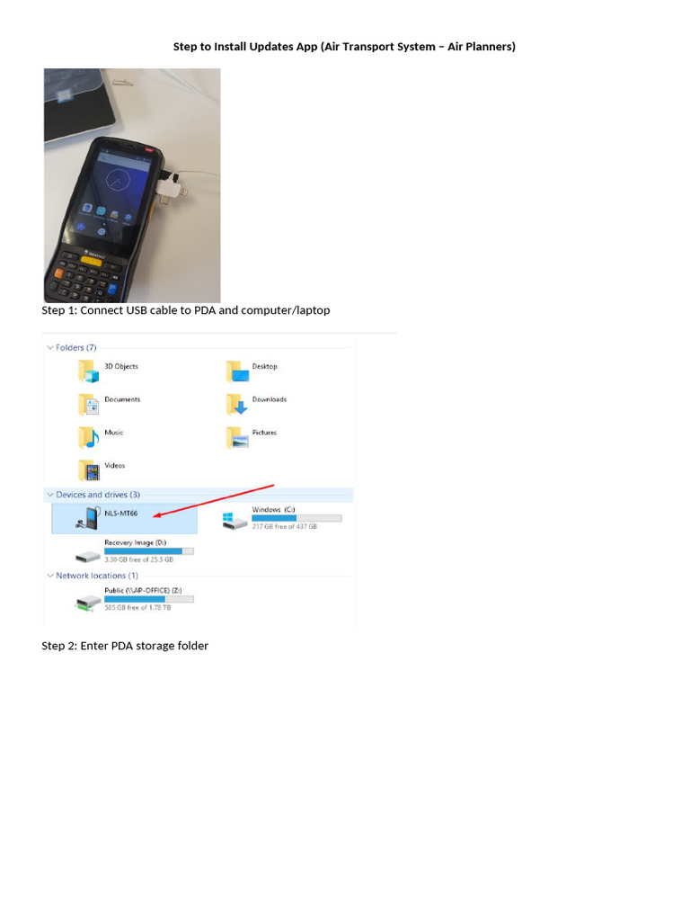 Update Steps for Air Transport App | PDF