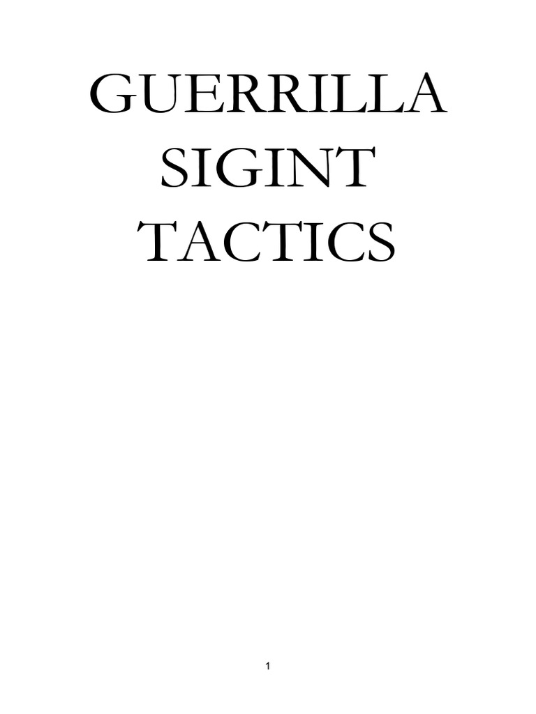 BONUS Guerrilla SIGINT Tactics | PDF | Signals Intelligence | Energy ...