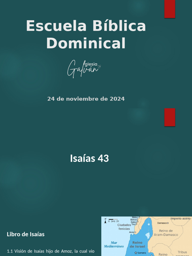 Clase EBD 2024-11-24 Isaias 43 | PDF | Isaias | Jacob