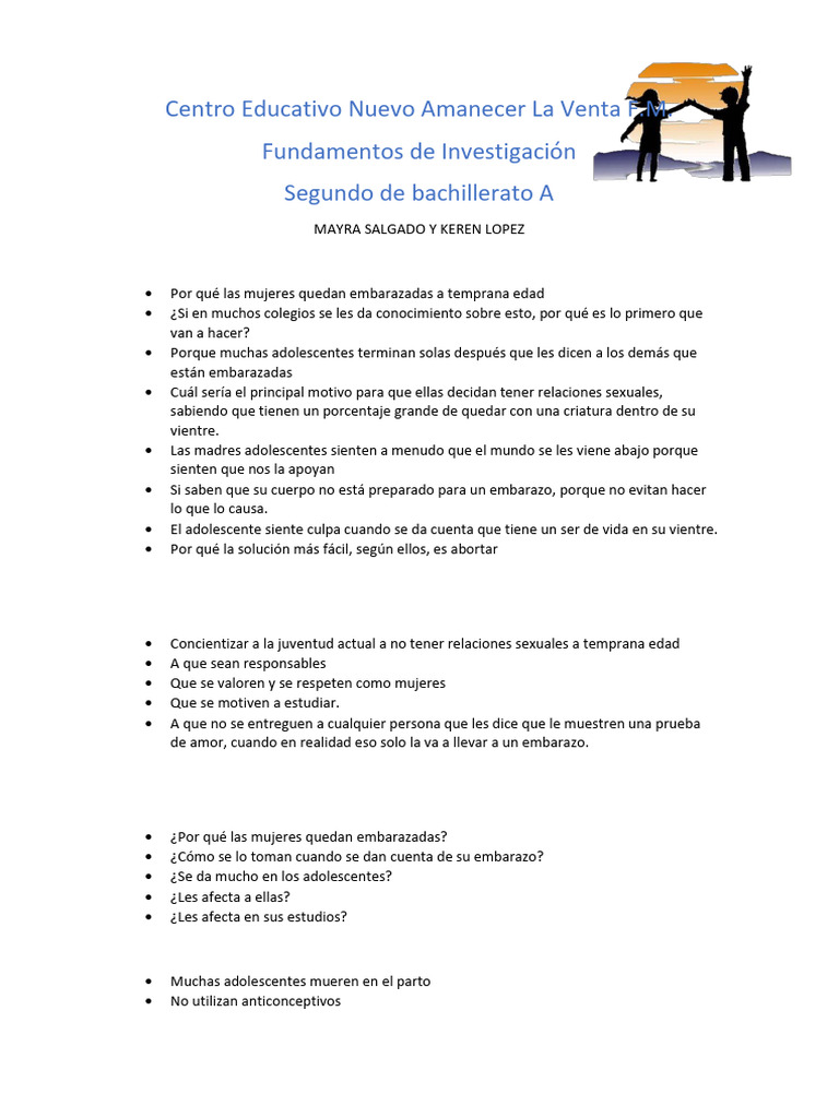 24 de Marzo Fundamentos Mayra Salgado y Keren Lopez | PDF | El embarazo ...