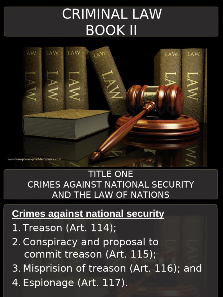 Criminal Law Book 2 | PDF | Treason | Detention (Imprisonment)