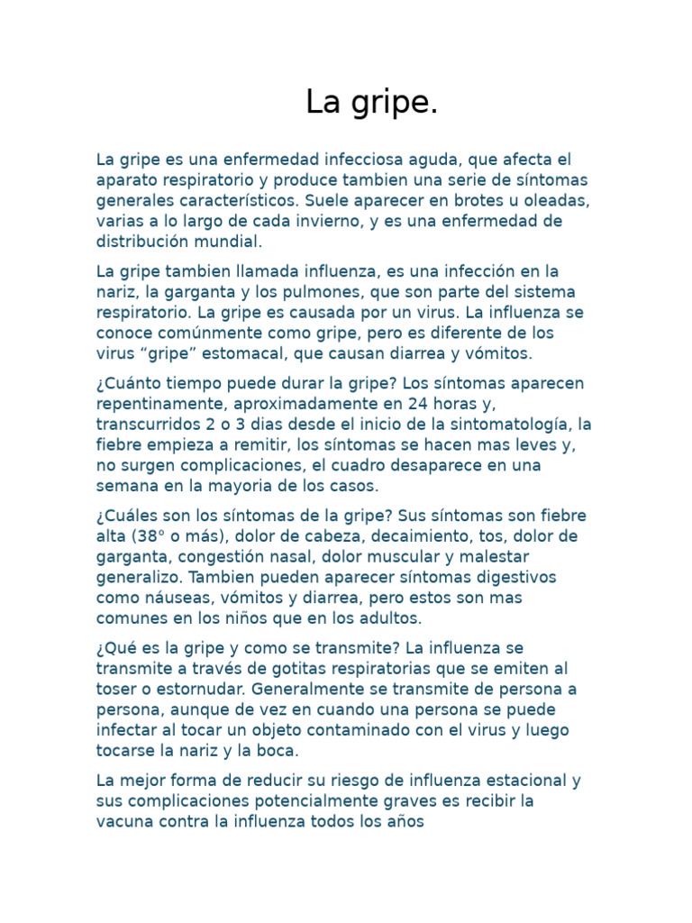 La Gripe | PDF