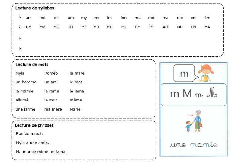 Lecture de syllabes et mots simples | PDF
