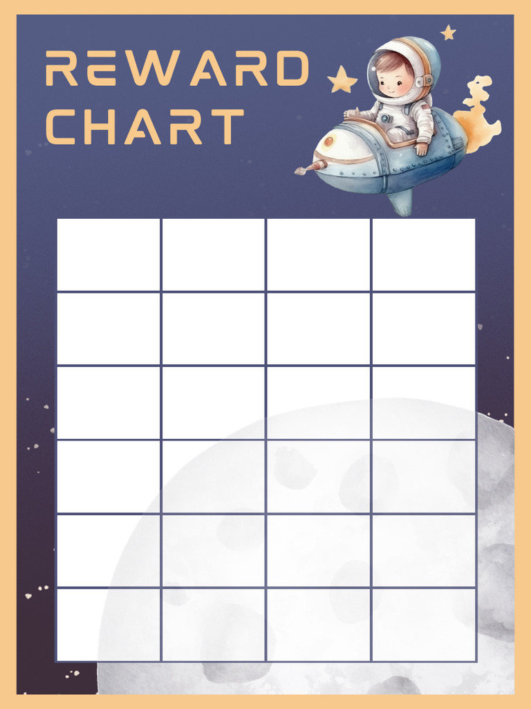 Sticker Chart Document in Colorful Bold Space Theme Style_2 | PDF