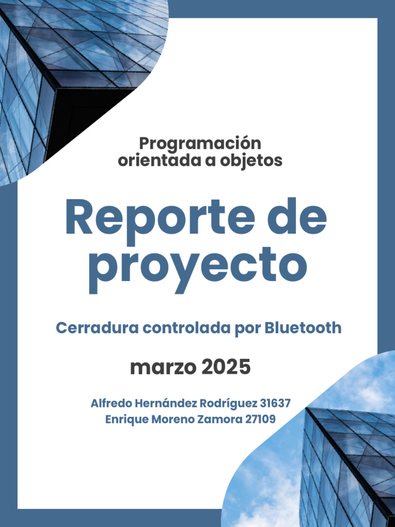 Reporte de proyecto | PDF | Bluetooth | Programación orientada a objetos