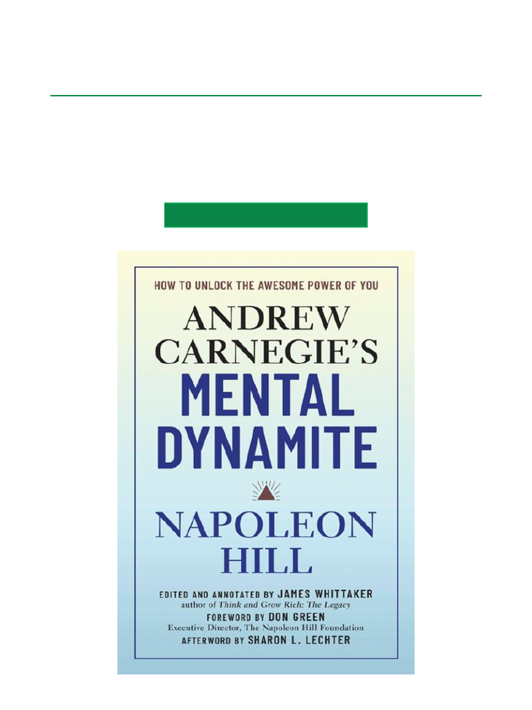 Must Own Andrew Carnegie's Mental Dynamite How To Unlock The Awesome ...