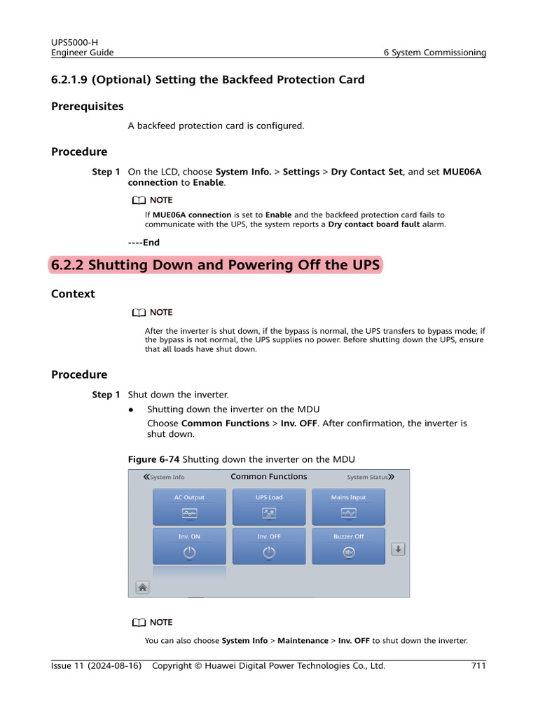 UPS5000-H Backfeed Protection Setup Guide | PDF | Power Inverter | Switch
