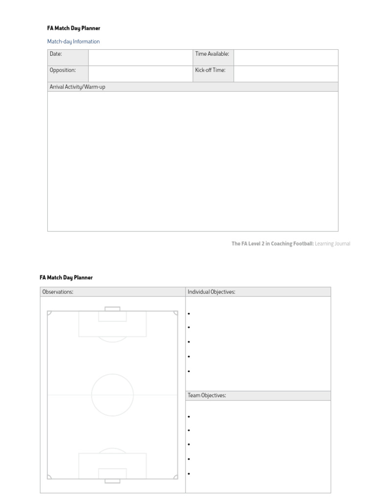 Interactive Match Day Planner Level 2 PDF 250516 054322 | PDF