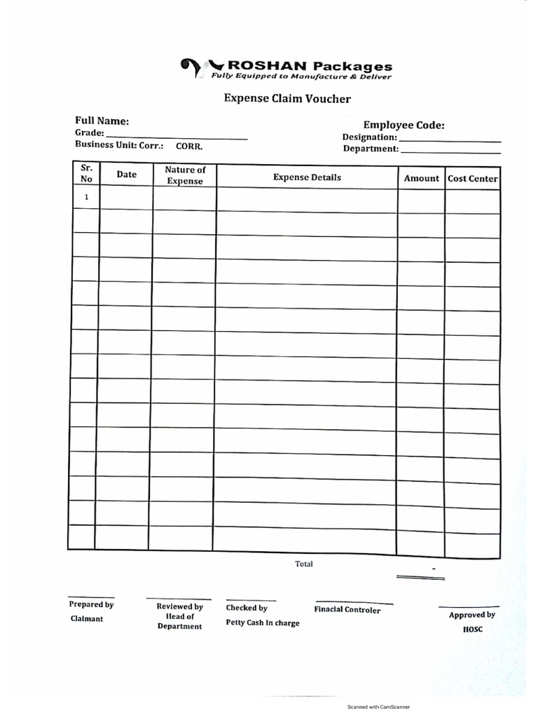 Expense Claim Fom | PDF