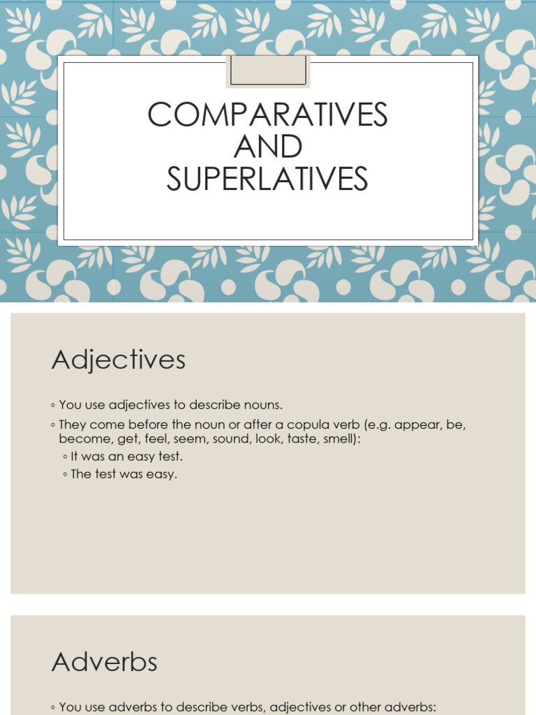 Understanding Comparatives & Superlatives | PDF