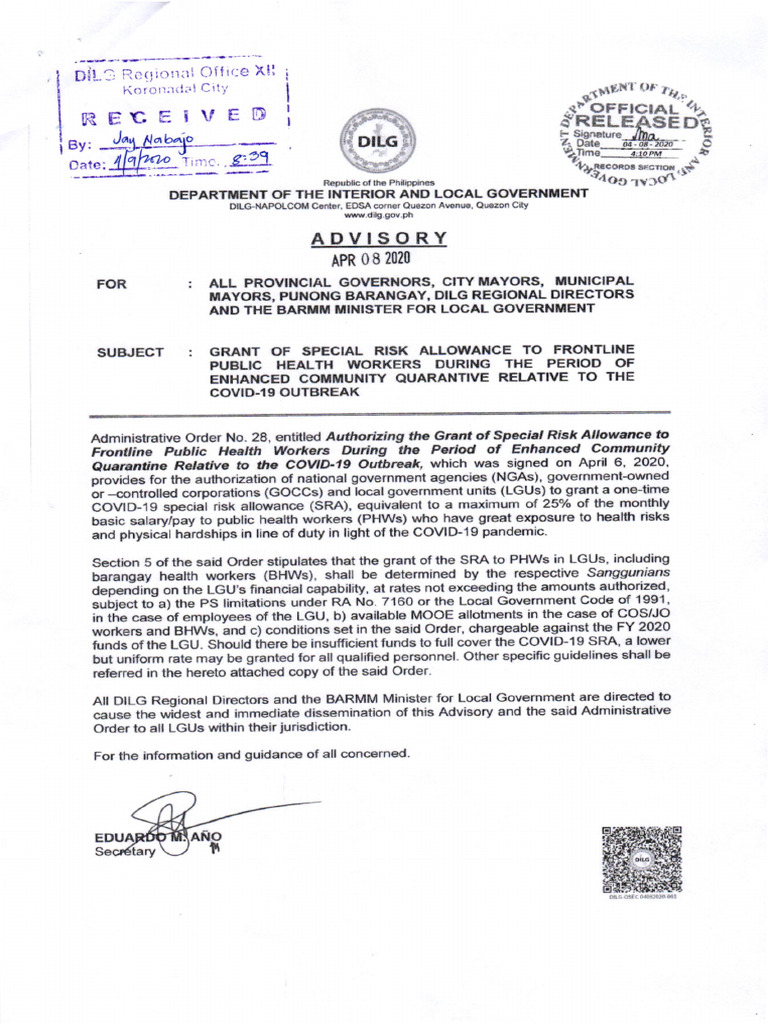 Dilg - MC - Specl Risk Allowance | PDF