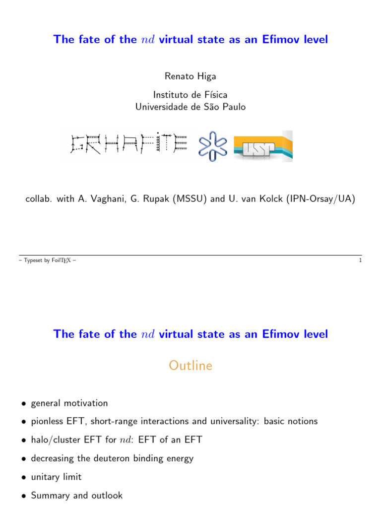 The Fate of The ND Virtual State As An Efimov Level Higa-Halo-Nd | PDF ...