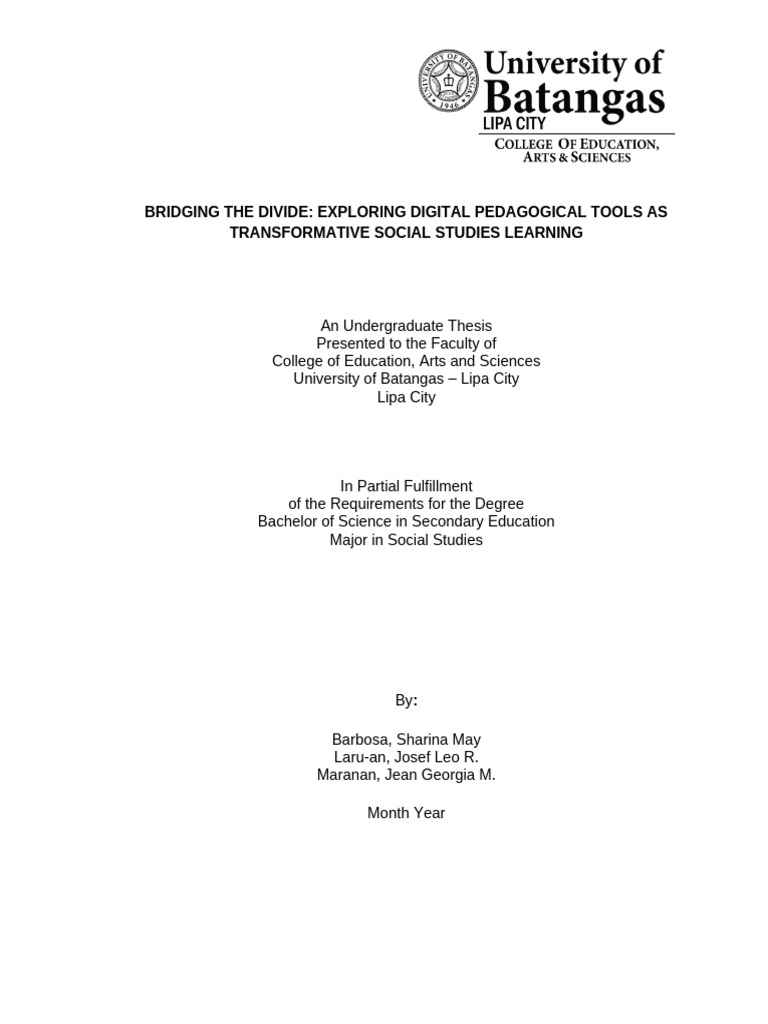 Thesis Socstud-4a Group Revised | PDF | Constructivism (Philosophy Of Education) | Pedagogy