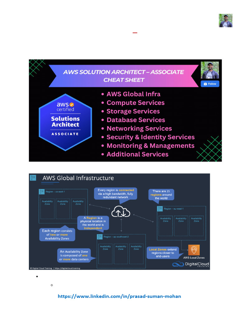AWS Solution Architect Associate cheat sheet.pdf | PDF | Cloud Computing | Amazon Web Services