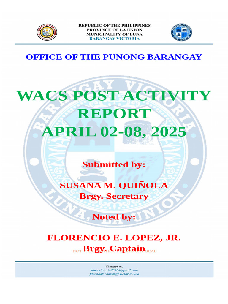 WACS Post Activity Report: April 2025 | PDF