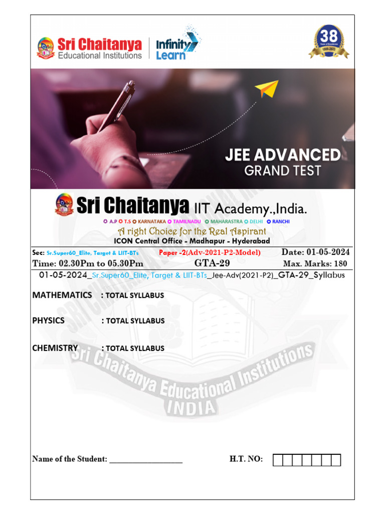 01-05-2024 SR - Super60 Elite, Target & LIIT-BTs Jee-Adv (2021-P2) GTA ...