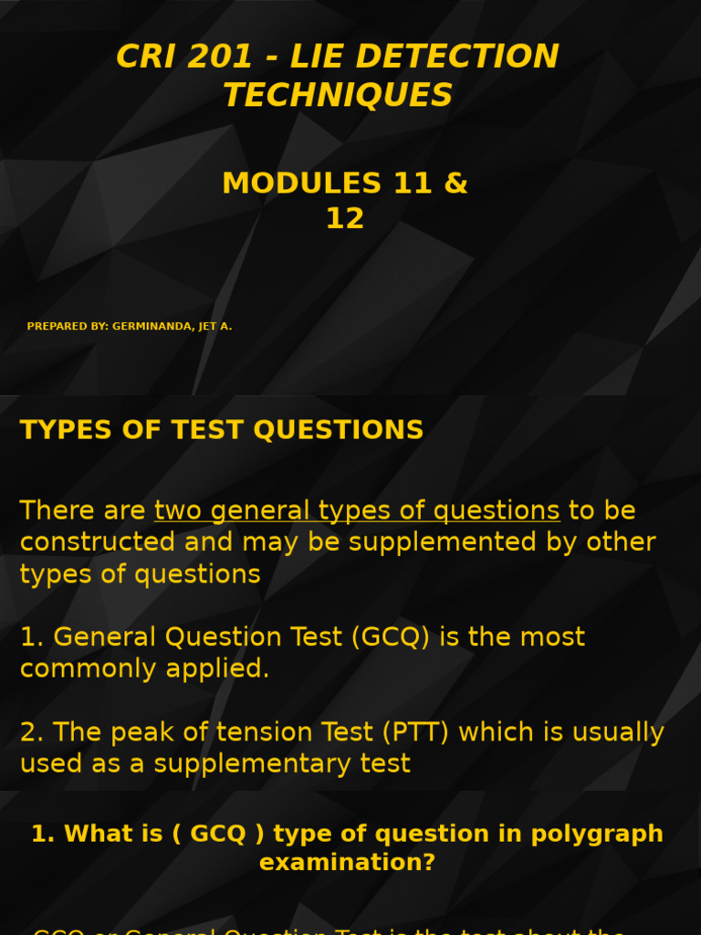 CRI 201 LIE D WPS Office | PDF | Question | Polygraph