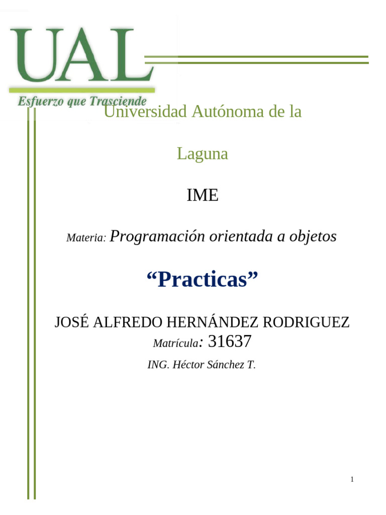 Reporte de Practicas Programacion Orientada A Objetos | PDF | Diodo emisor de luz | Informática