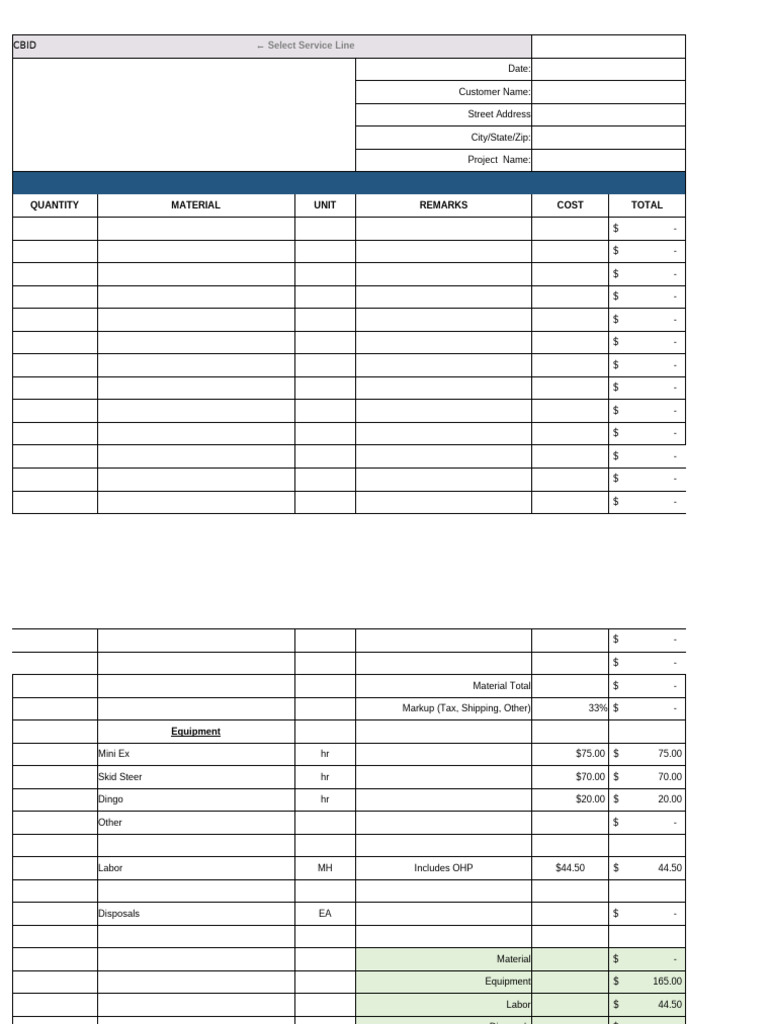 Aspire Estimating Template | PDF | Building Engineering | Concrete
