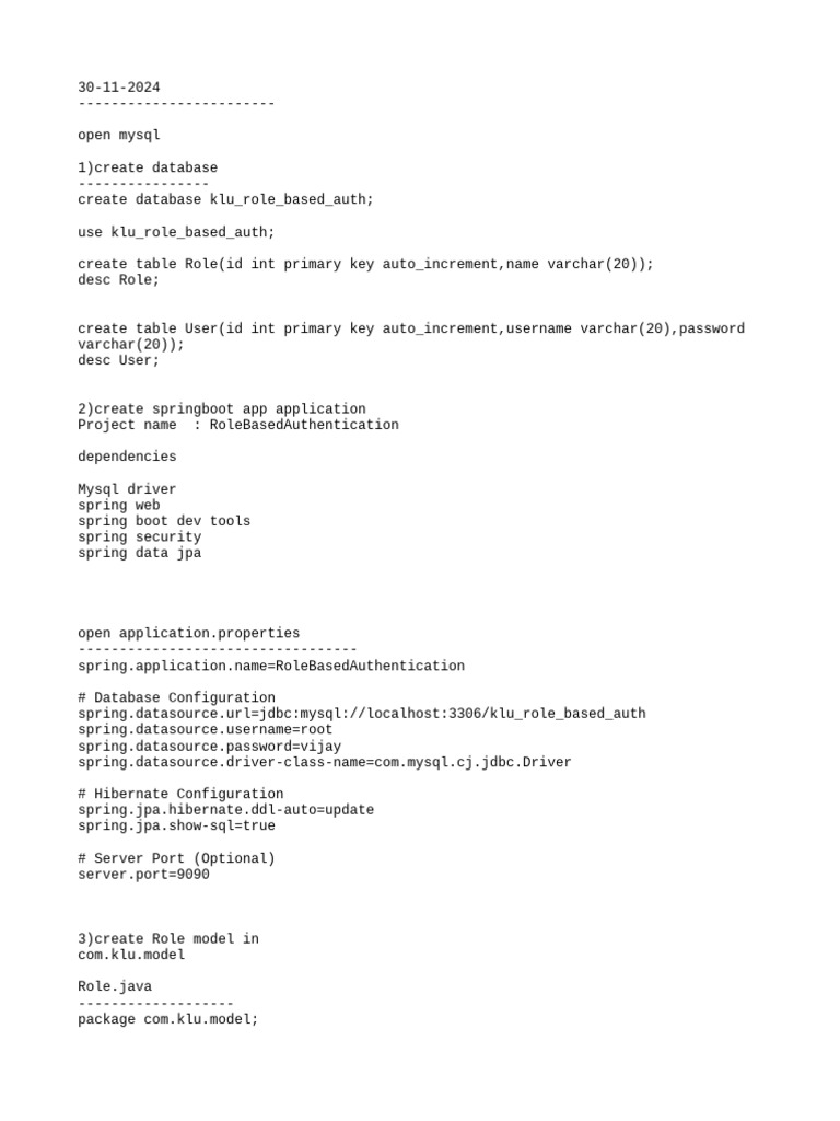 RoleBasedAuthentication(30-11-2024) | PDF | User (Computing) | Databases