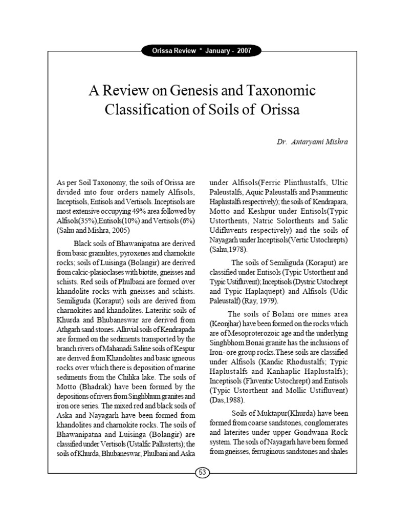A review on genesis and taxonomy classification | PDF | Geomorphology ...