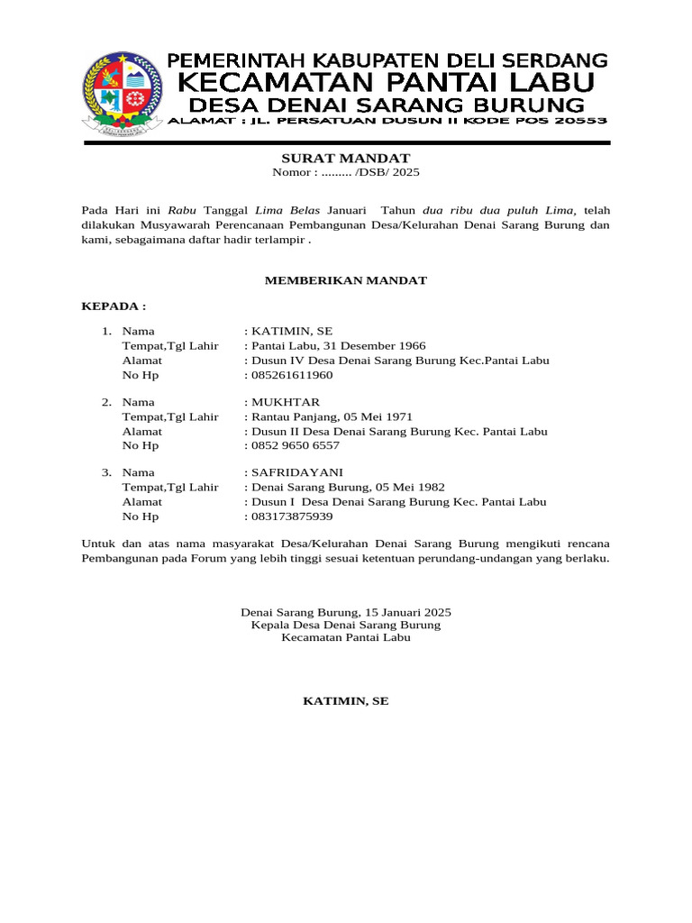 SURAT MANDAT | PDF