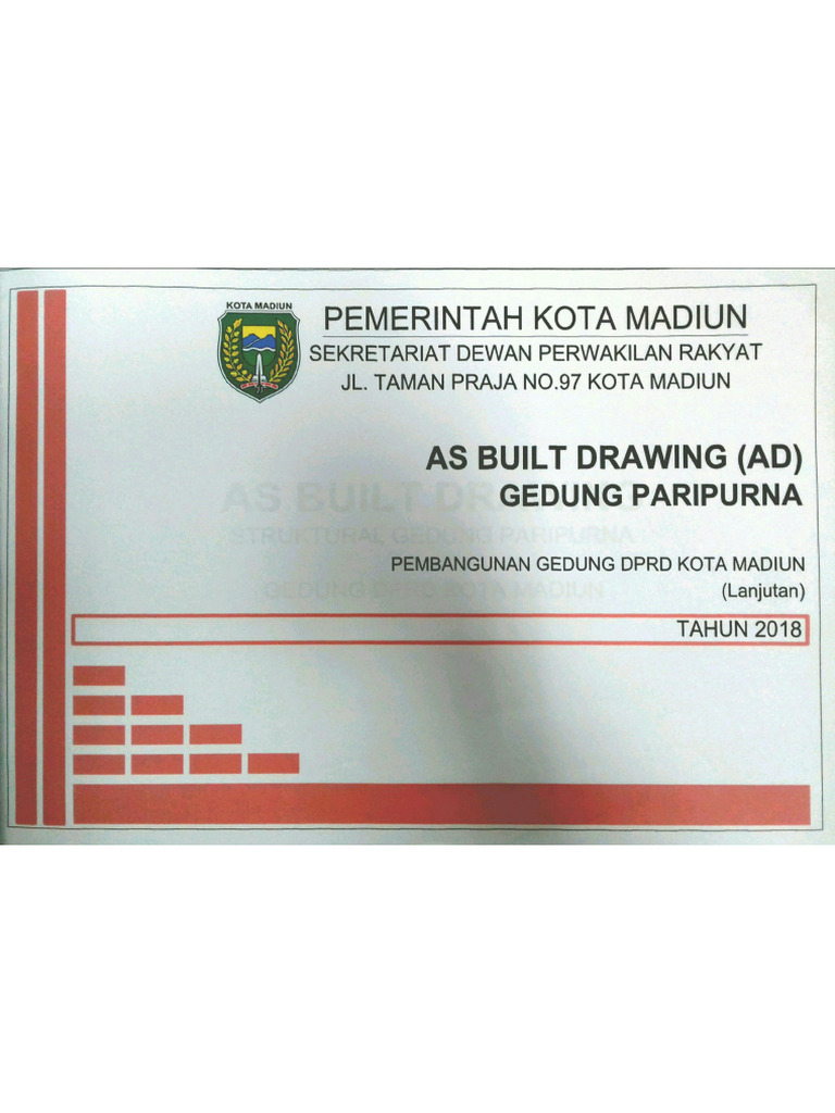 1as Built Drawing (AD) Pembangunan Gedung Paripurna DPRD Kota Madiun ...