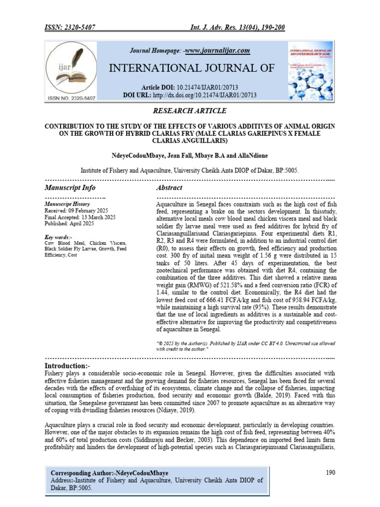 International Journal of Advanced Research (Ijar) | PDF | Flour | Lysine