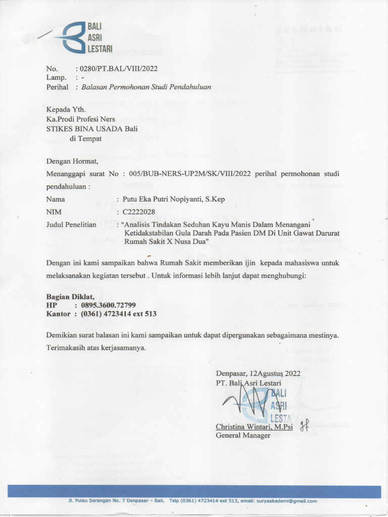 Surat Balasan Permohonan Studi Pendahuluan An Putu Eka Putri Nopiyanti ...