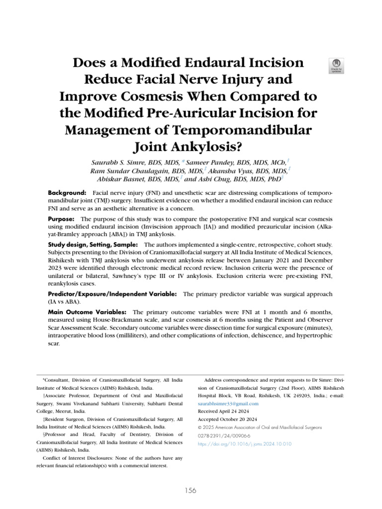 AOMSI JC Article 26april2025 | PDF | Oral And Maxillofacial Surgery ...