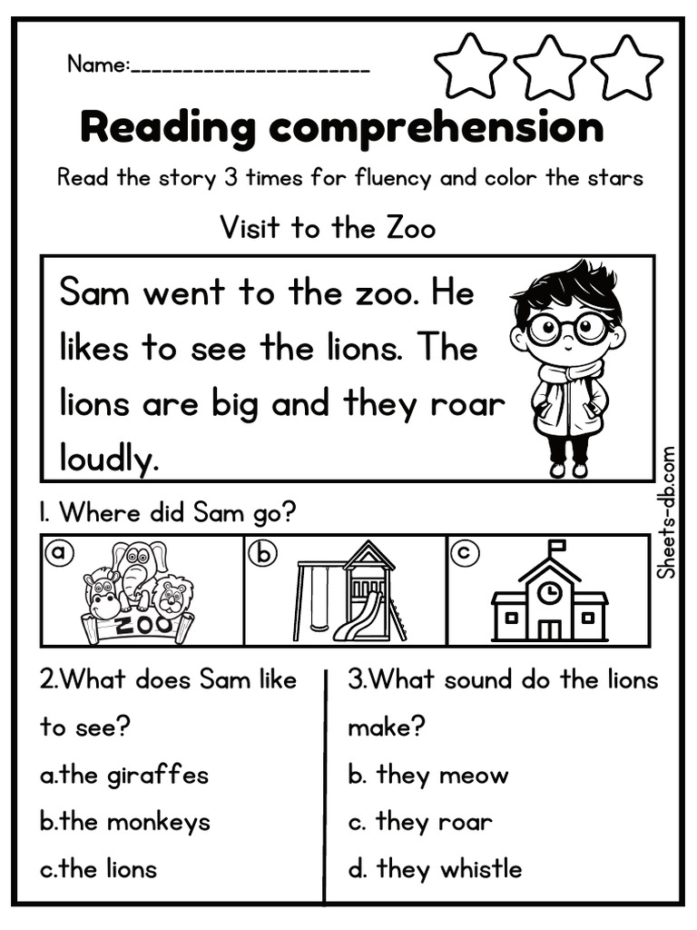 Kindergarten Reading Comprehension | PDF
