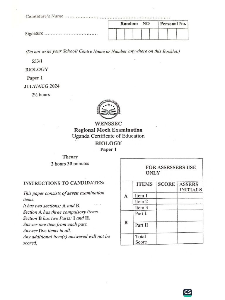 West Nile Bio1 Uce 2024 | PDF