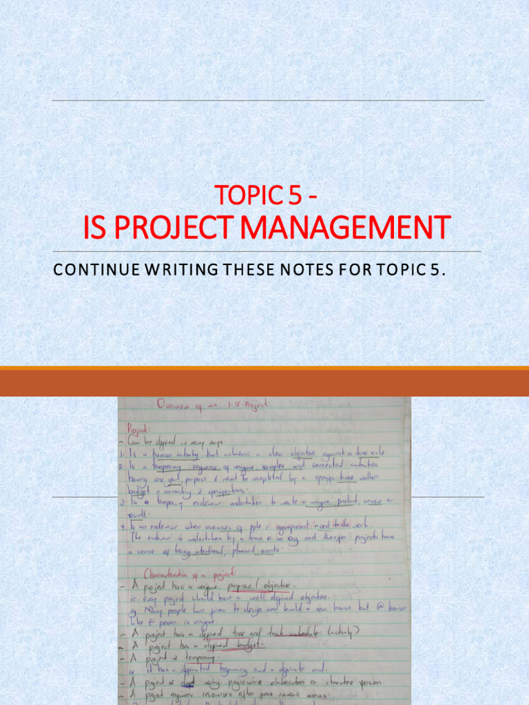 Topic 5 - Is Project Management | PDF
