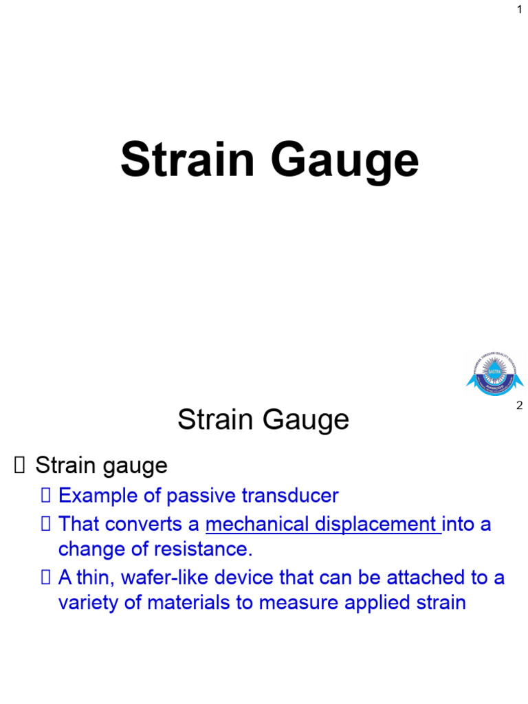 Lecture 3 - M2 - Strain Gauge | PDF | Materials | Mechanical Engineering