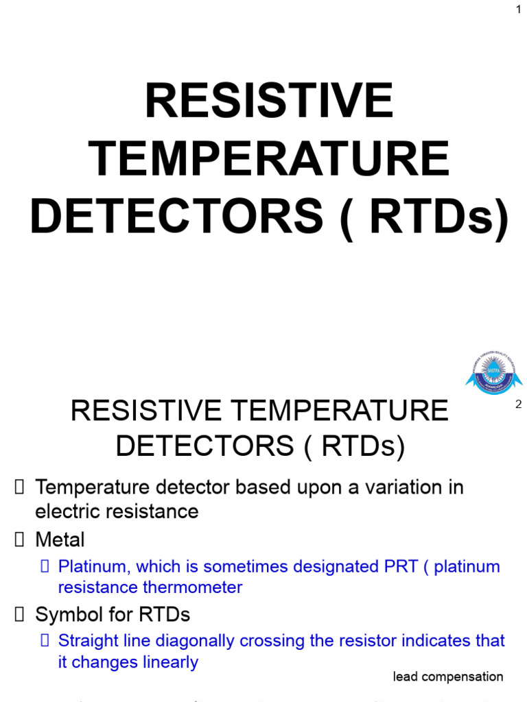 Lecture 2 - M2 - RTD and Thermistor | PDF | Electricity | Materials Science