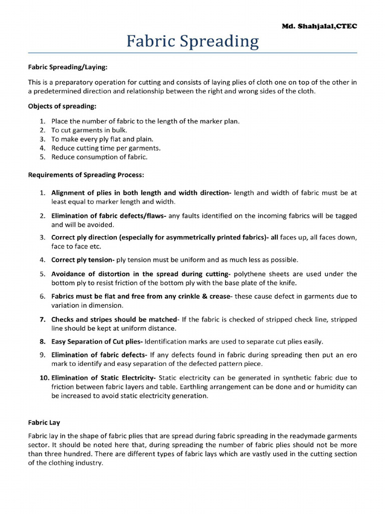 Fabric Spreading Img | PDF