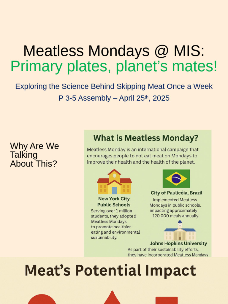 Meatless Mondays at MIS - A Small Step, A Big Impact - P3-5 | PDF ...