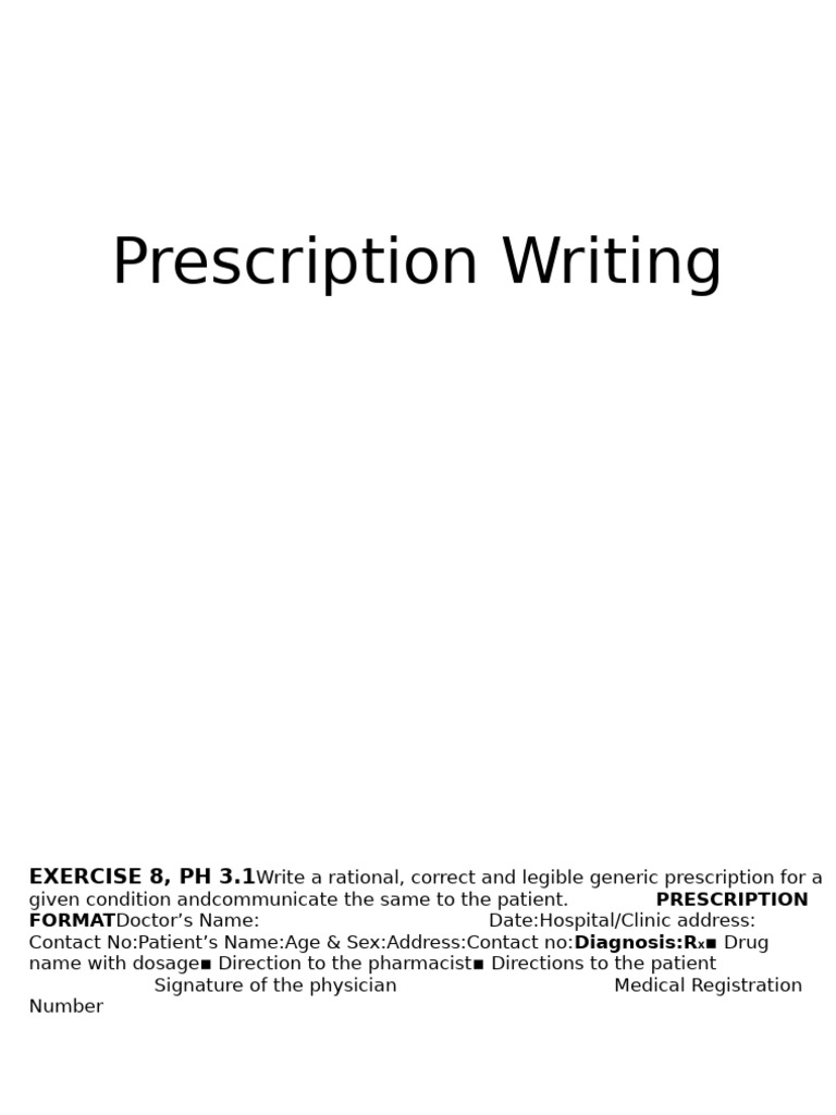 Essential Guide to Prescription Writing | PDF | Medical Prescription ...