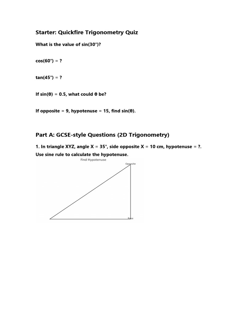 Lesson 5 Trigonometry Assessment & Extension | PDF