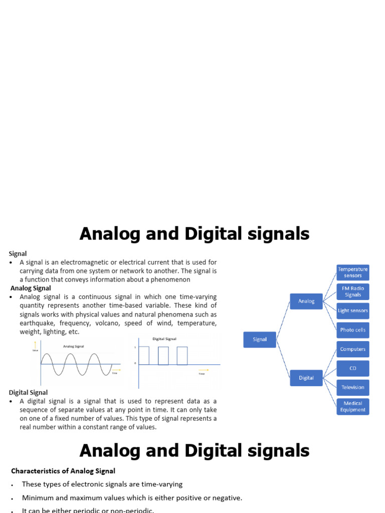 Analog vs Digital Signals Explained | PDF | Modulation | Digital Signal