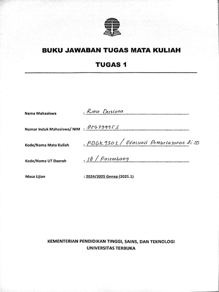 Tugas TMK 1 Evaluasi - Compressed | PDF