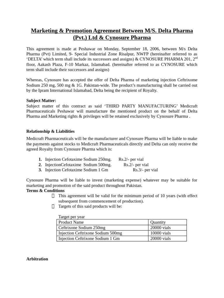 Agreement For Toll Manufacturing | PDF | Justice | Crime & Violence