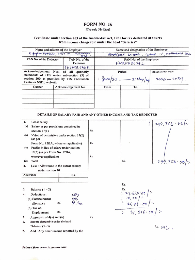 Form 16 | PDF | Government Finances | Economies
