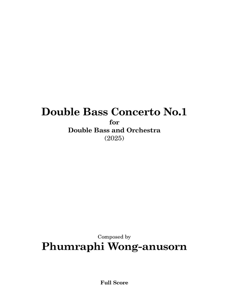 Double Bass Concerto No.1 Score | PDF | Cor Anglais | Compositions For ...